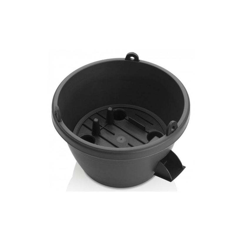 Iekarams puķu pods plastmasas antracīta 25cm ar āķiem – Dārziem